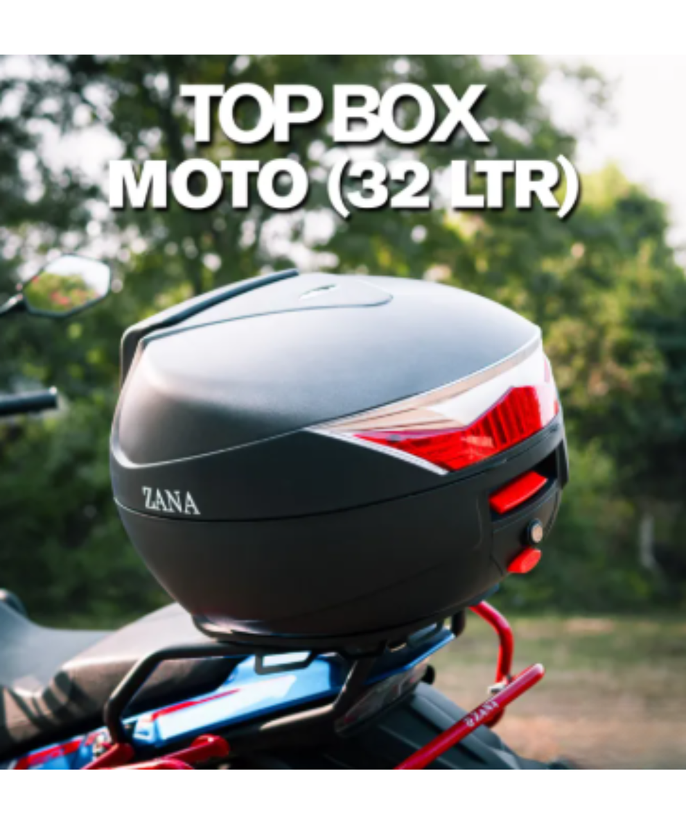 Buy Zana Plastic Top Box 32L with Backrest - Black - ZI-TB-024 ...
