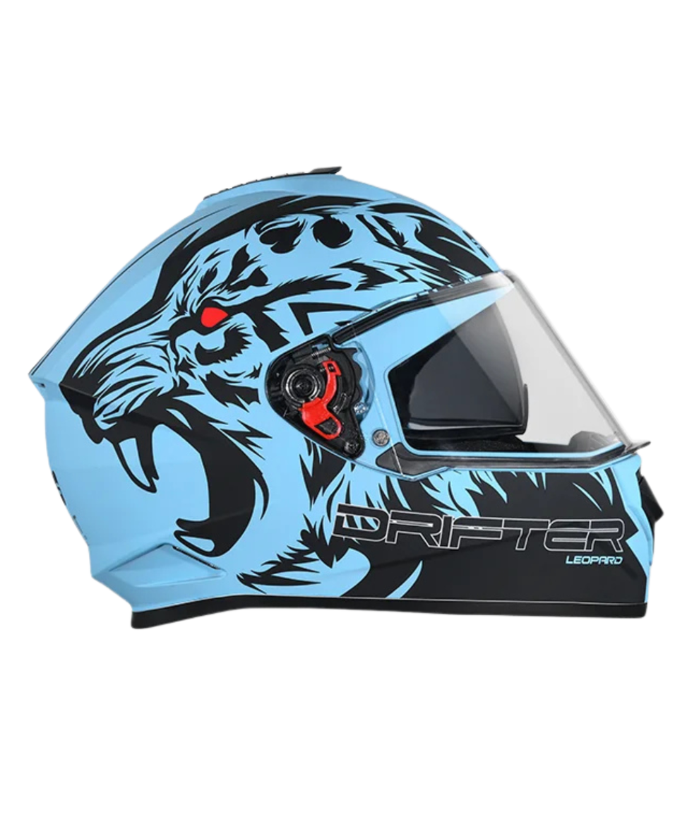 Buy Studds Drifter D2 Leopard Decor Graphics Helmet - Matt Blue Black ...