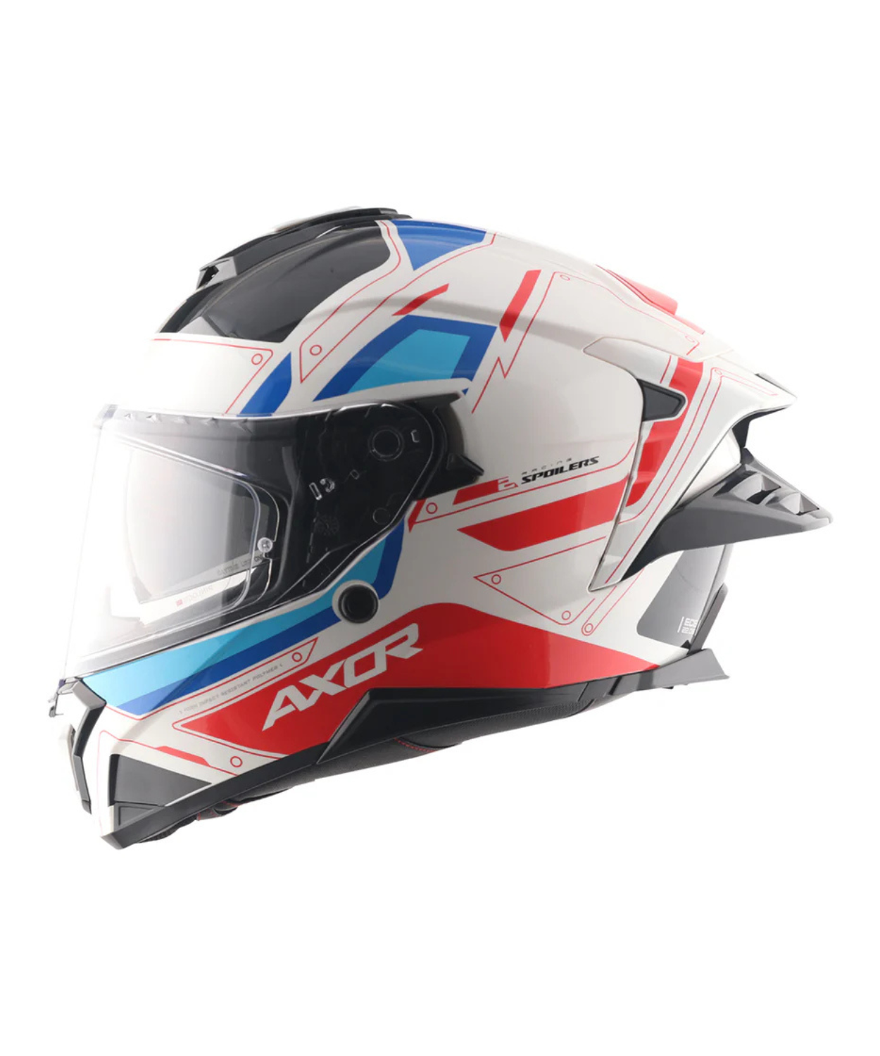 Buy Axor Brutale Ryden Dual Spoiler Helmet - White Red – Bikester Global
