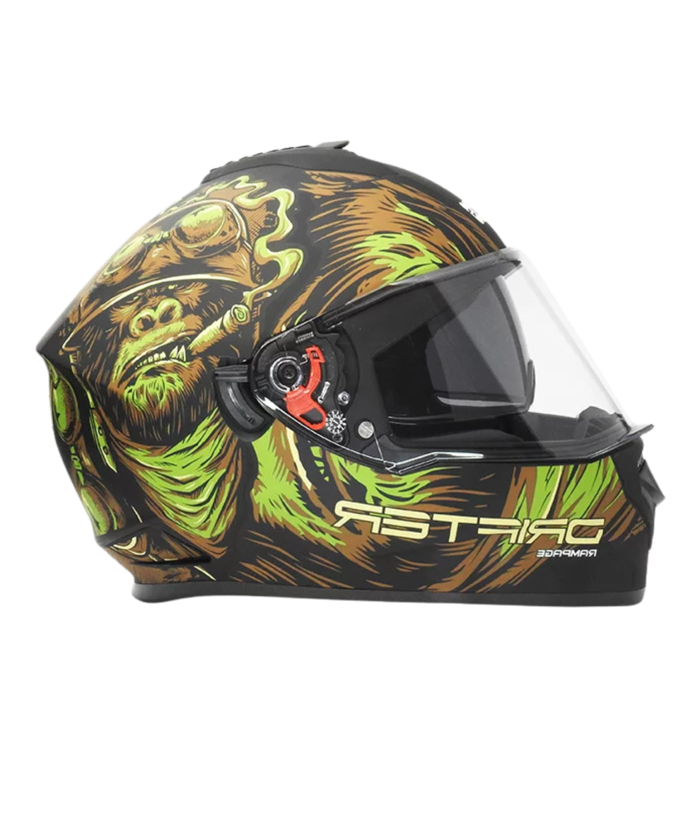 Buy Studds Drifter D3 Rampage Decor Graphics Helmet - Matt Black Green ...