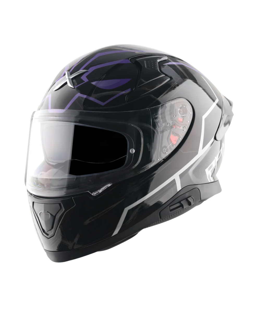 Buy Axor Apex Marvel Black Panther Helmet - Gloss Black Purple ...