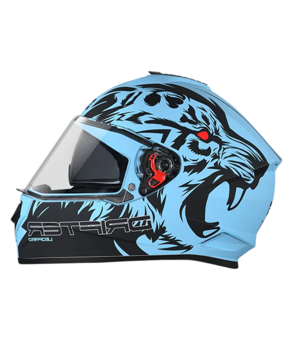 Buy Studds Drifter D2 Leopard Decor Graphics Helmet - Matt Blue Black ...