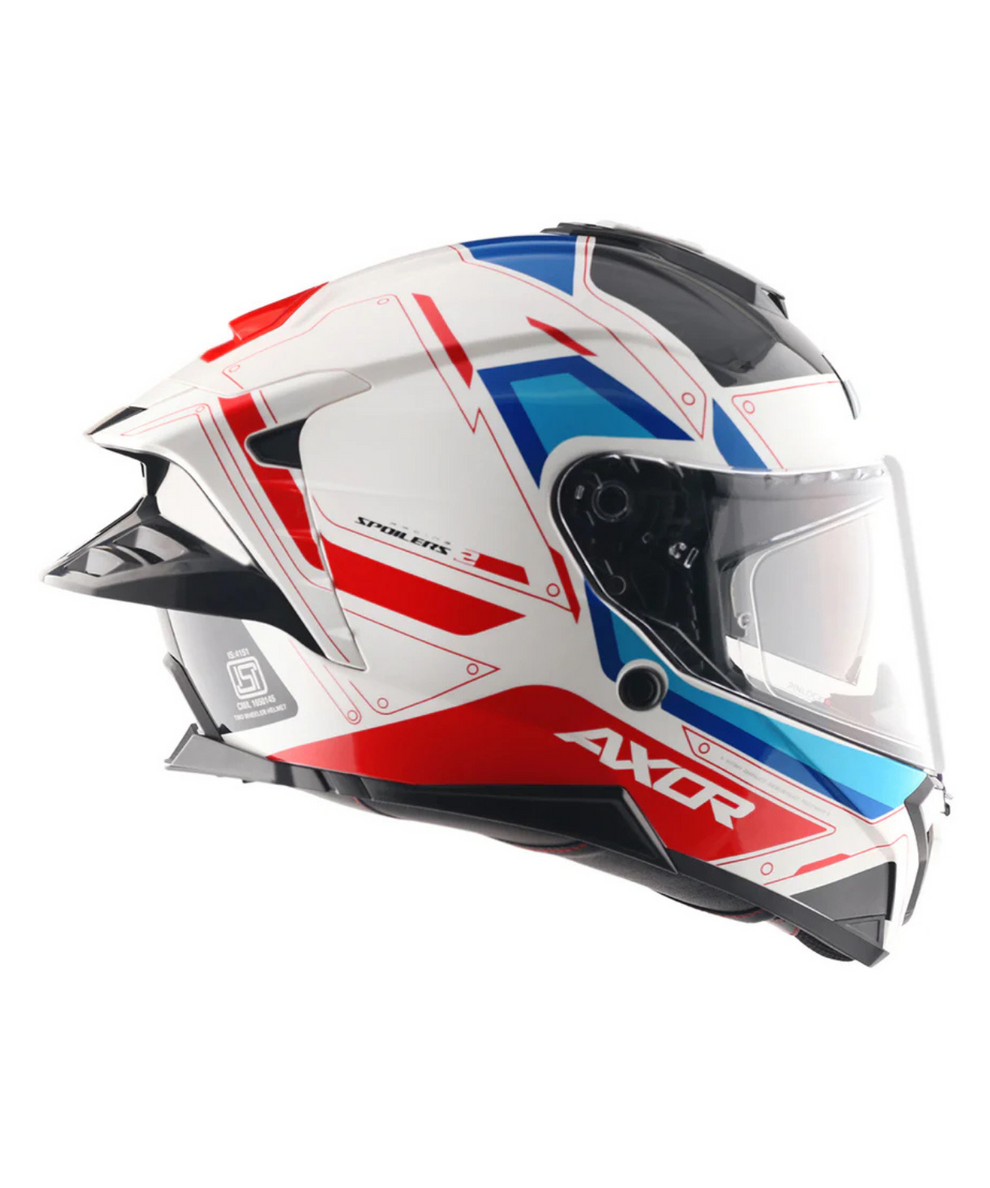 Buy Axor Brutale Ryden Dual Spoiler Helmet - White Red – Bikester Global